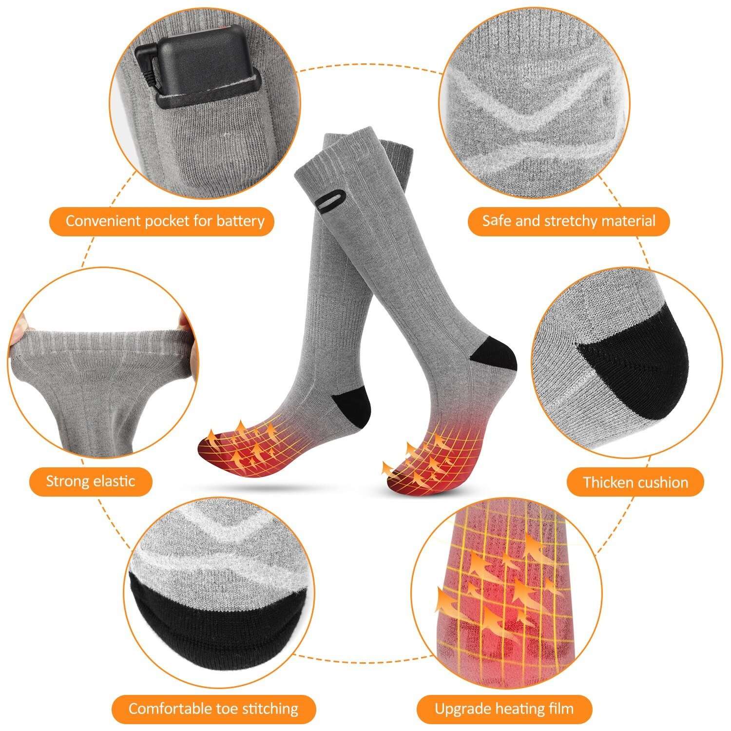 ColdByeBye Warm Toes Rechargeable Heated Socks – Cartshine